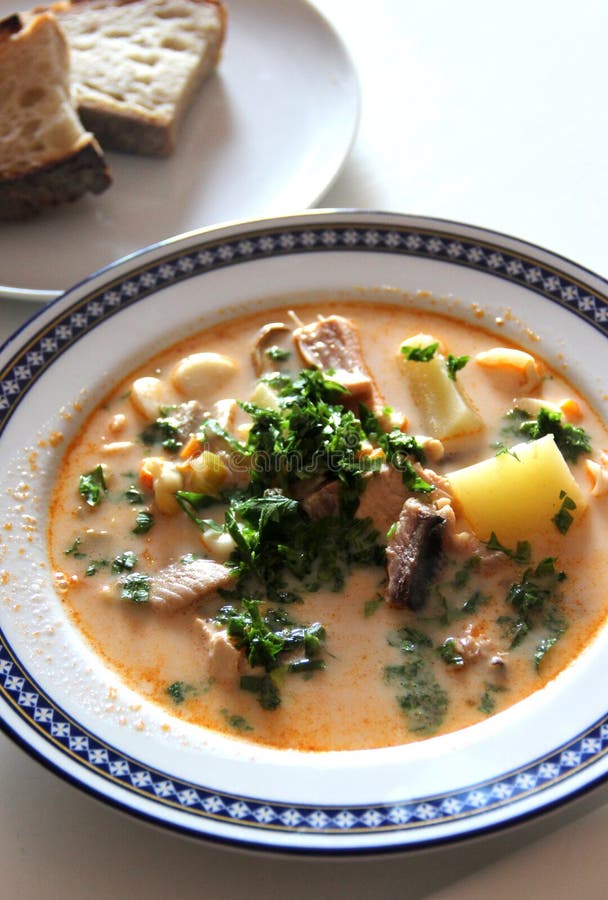 Traditional Irish Fish Soup with Seafood Stock Image - Image of food ...