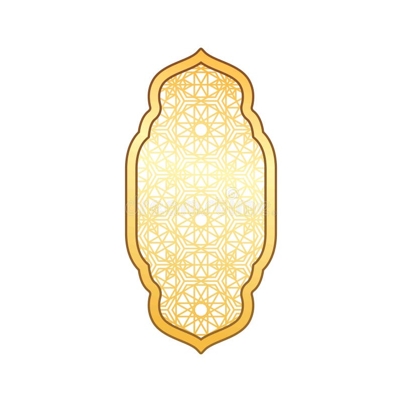 Traditional Islamic Window Arch Frame with Arabic Arabesque Pattern ...