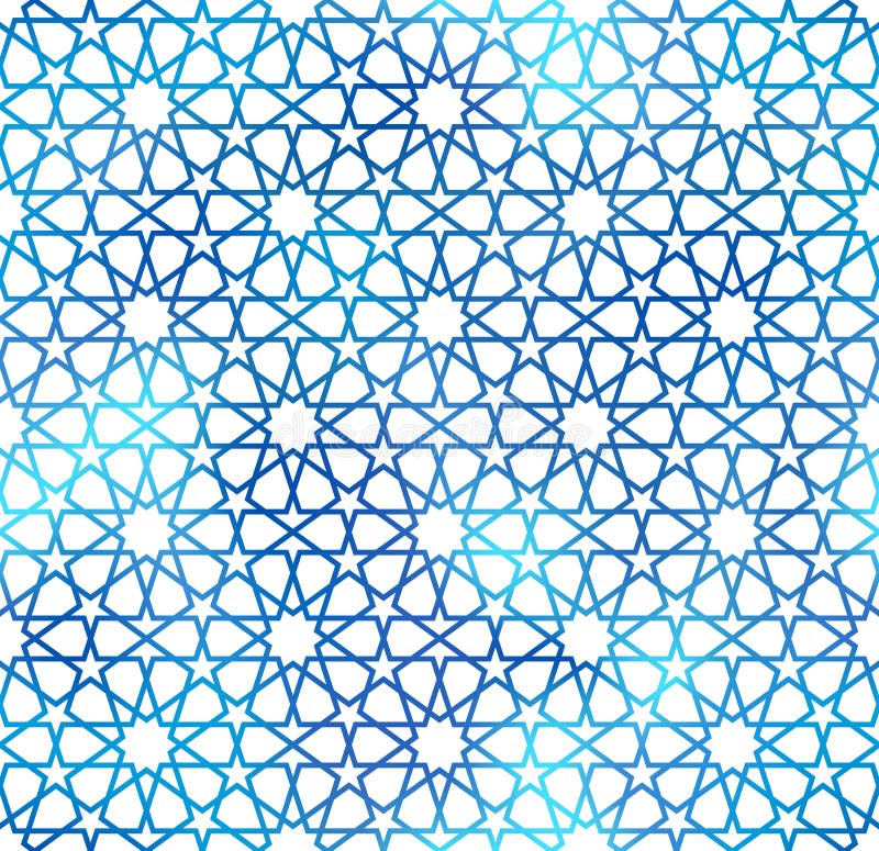 Traditional Islamic Seamless Pattern. Shiny Blue and White Turkish ...