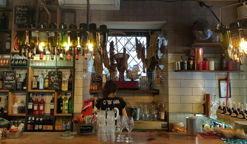 Traditional Italian bar editorial stock image. Image of lifestyle ...