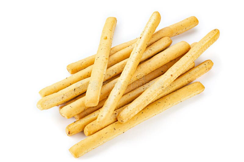 Traditional Italian Breadsticks Isolated on White Background. Grissini ...
