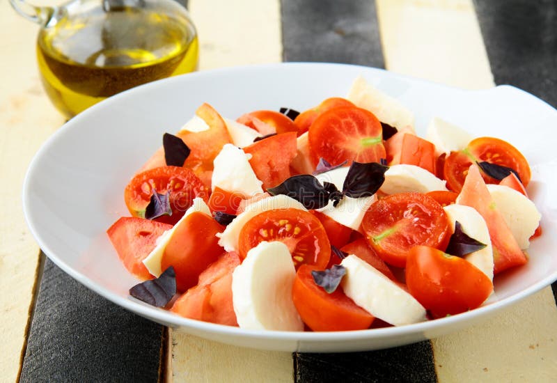 Traditional Italian Caprese Salad Mozzarella Stock Image - Image of ...