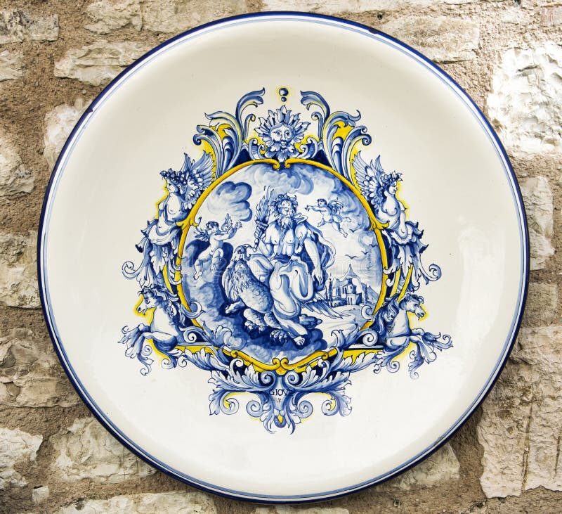 Traditional Italian Ceramic Plate. Stock Photo - Image of dish ...