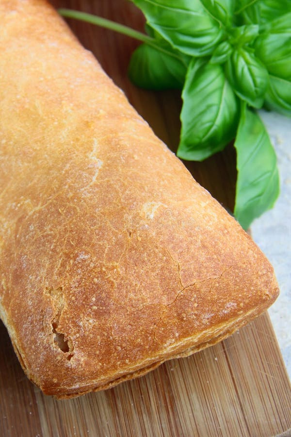 Traditional Italian Ciabatta Bread Stock Image - Image of food, herb ...