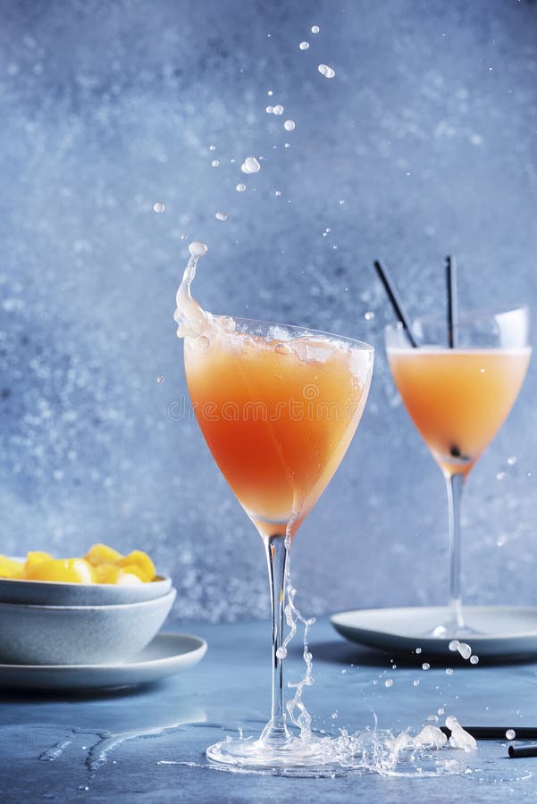 Traditional Italian Cocktail Bellini Stock Image - Image of party ...