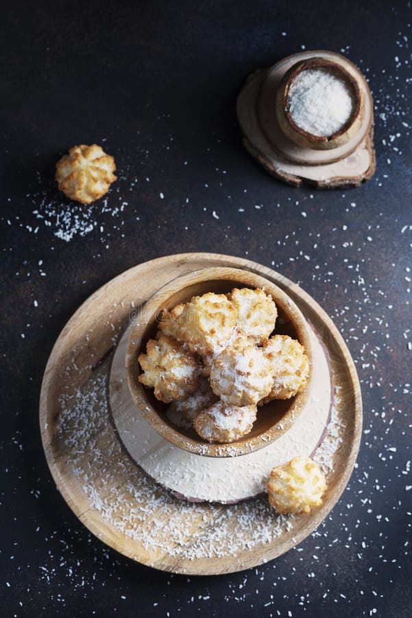 Traditional Italian Cookies with Coconut Stock Image - Image of natural ...