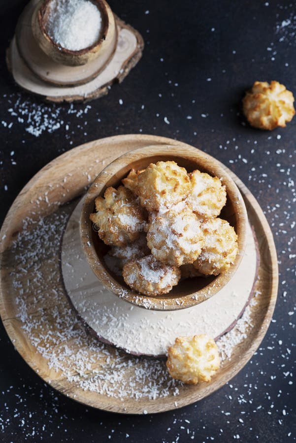 Traditional Italian Cookies with Coconut Stock Photo - Image of closeup ...
