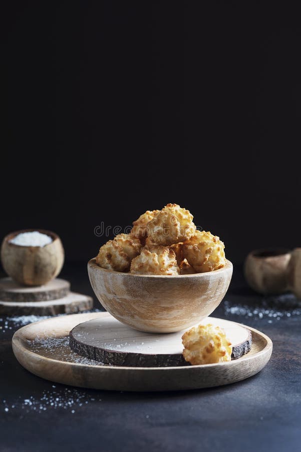 Traditional Italian Cookies with Coconut Stock Image - Image of golden ...