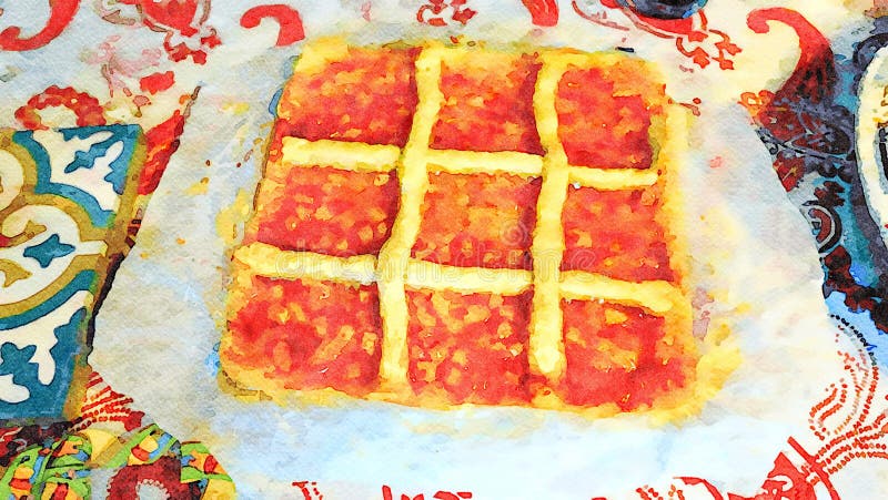 A Traditional Italian Dessert on a Set Table Stock Image - Image of ...