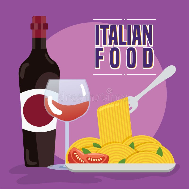 Traditional Italian Food Vector Stock Vector - Illustration of country ...