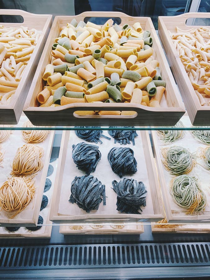 Traditional Italian Fresh Made Colorful Pasta Stock Photo - Image of ...