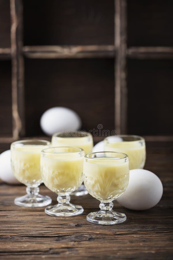 Traditional Italian Liquor Vov with Eggs Stock Photo - Image of dessert ...