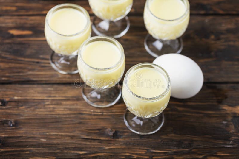 Traditional Italian Liquor Vov with Eggs Stock Photo - Image of ...