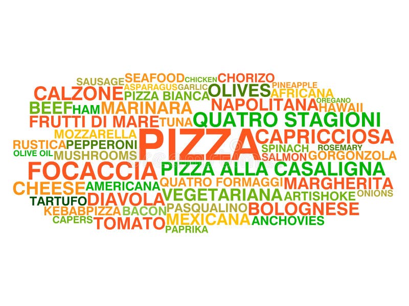 Traditional Italian Pasta List with Names Vector Set Stock Vector ...