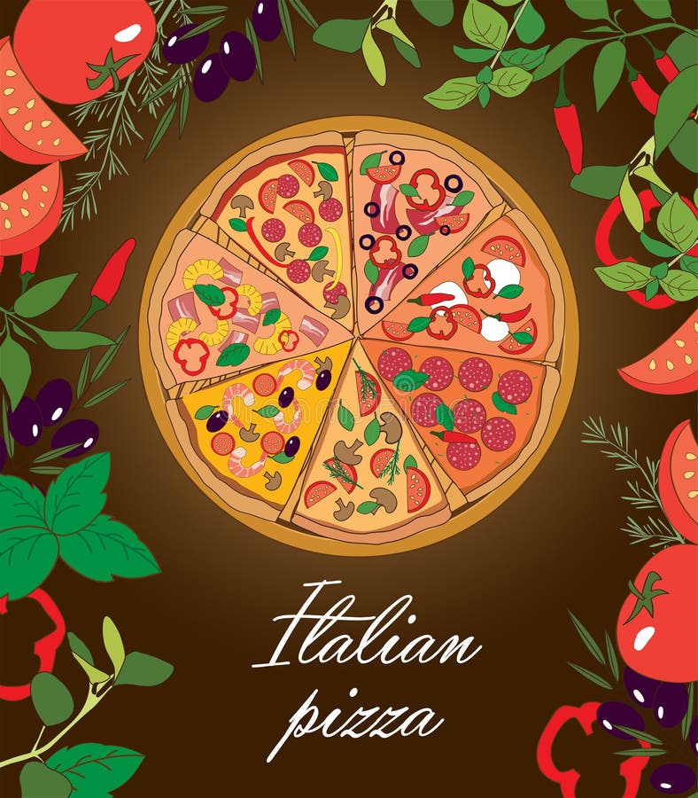 Traditional Italian Pizza Vector Stock Vector - Illustration of ...