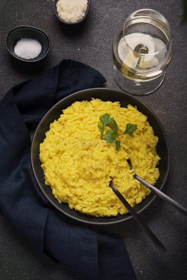 Traditional Italian Risotto with Saffron Stock Photo - Image of ...