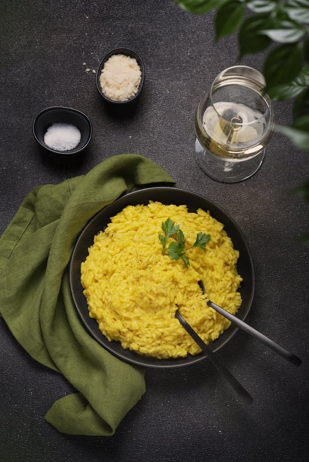 Traditional Italian Risotto with Saffron Stock Photo - Image of lunch ...