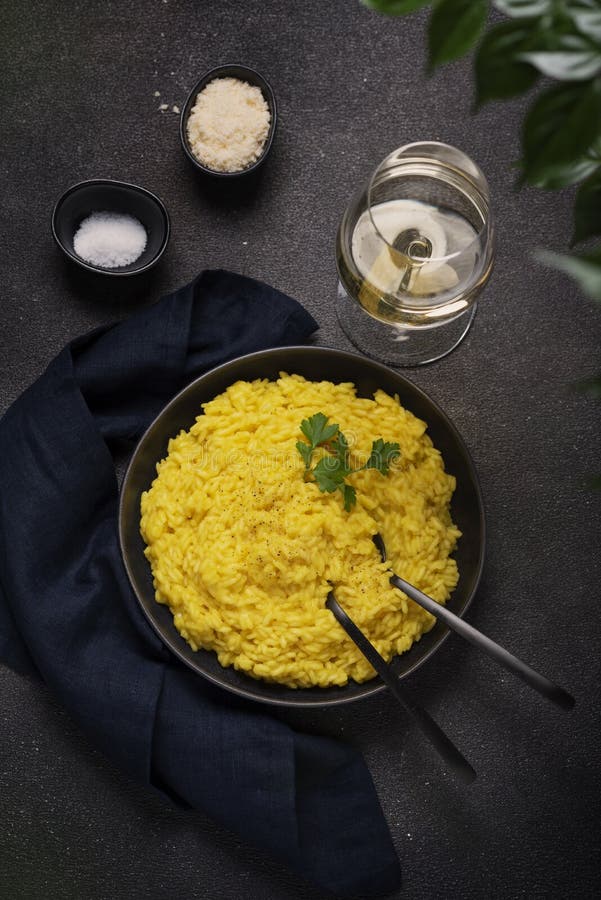 Traditional Italian Risotto with Saffron Stock Photo - Image of ...