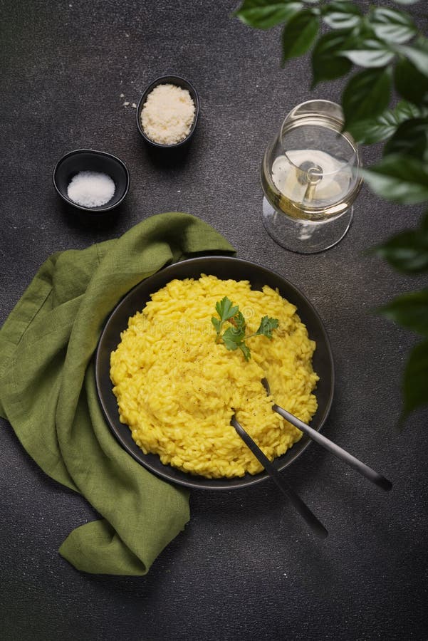 Traditional Italian Risotto with Saffron Stock Photo - Image of milan ...