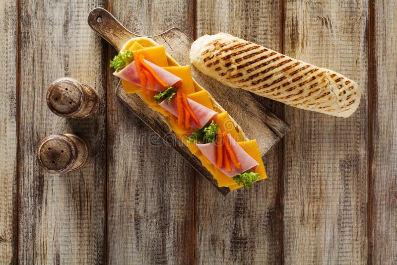 Traditional Italian Sandwich with Ham and Cheese Served Warm Stock ...