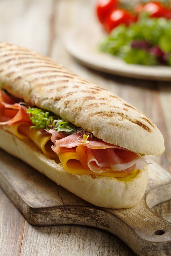 Traditional Italian Sandwich with Ham and Cheese Served Warm Stock ...