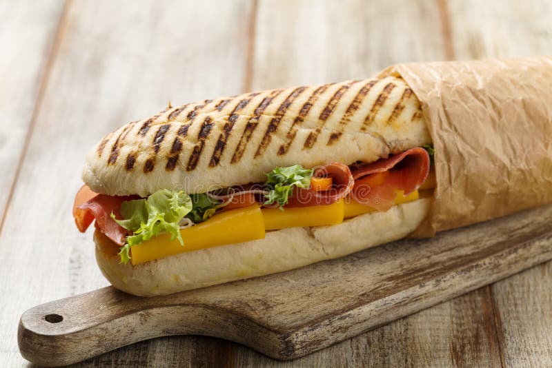Traditional Italian Sandwich with Ham and Cheese Served Warm Stock ...