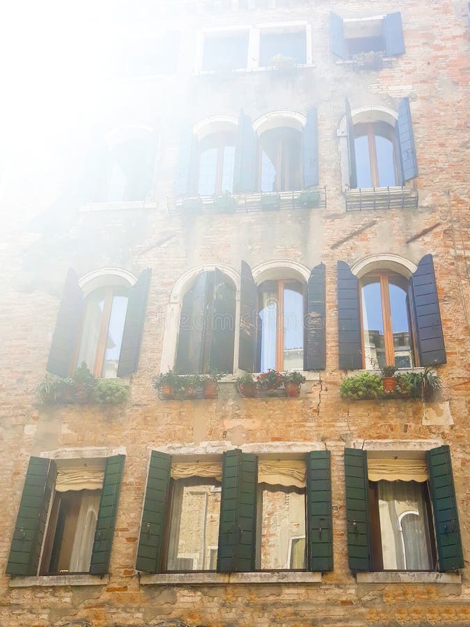 Traditional Italian Windows in Venice Stock Image - Image of city ...