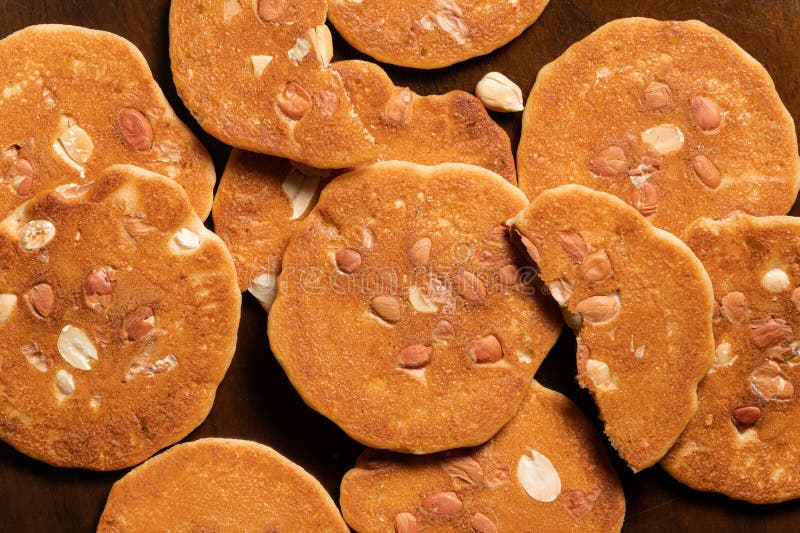 Traditional Japan Cookie Called Senbei with Peanut and Sugar Stock ...