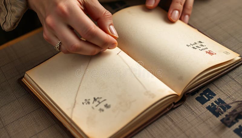 Traditional Japanese Bookbinding (Watoji) Process Stock Illustration ...