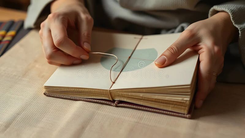 Traditional Japanese Bookbinding (Watoji) Process Stock Illustration ...