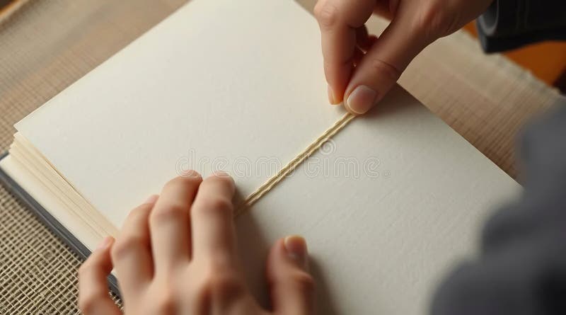 Traditional Japanese Bookbinding (Watoji) Process Stock Illustration ...