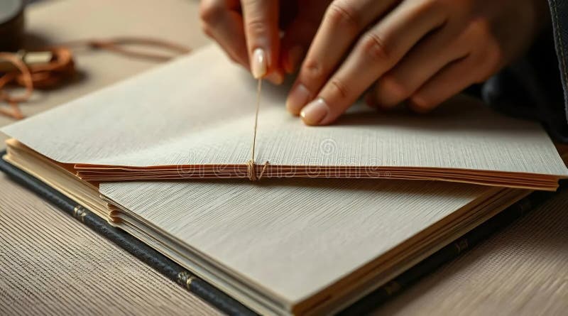Traditional Japanese Bookbinding (Watoji) Process Stock Illustration ...