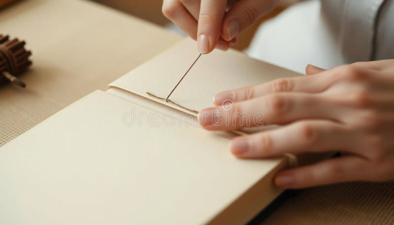 Traditional Japanese Bookbinding (Watoji) Process Stock Illustration ...