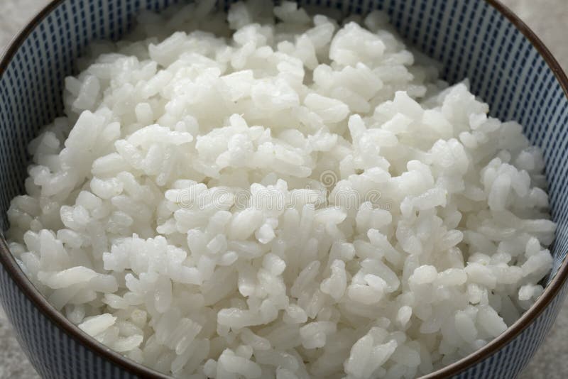 Traditional Japanese Bowl with White Rice Stock Photo - Image of ...