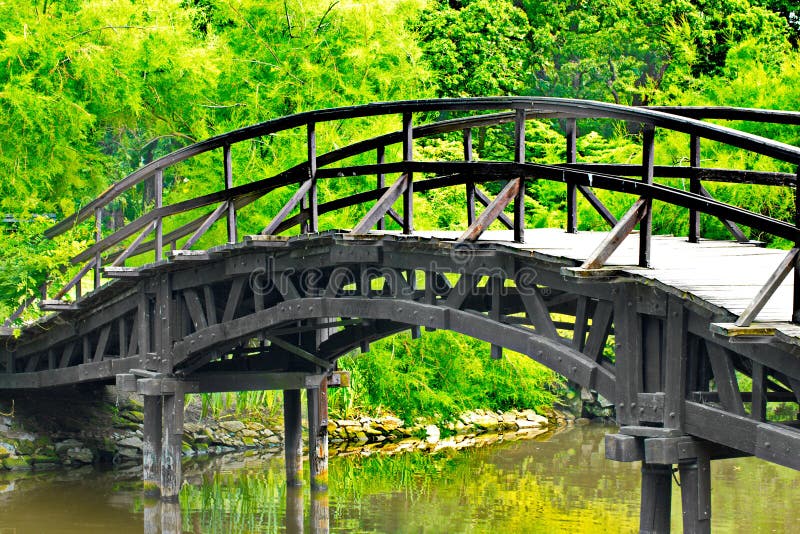 Traditional Japanese Bridge Stock Photo - Image of lower, outdoors ...