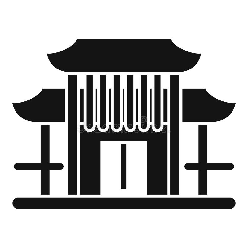 Traditional Japanese Building Standing with Open Doors Stock Vector ...