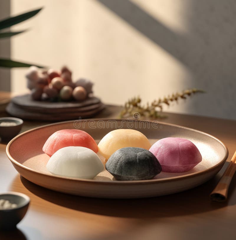 Traditional Japanese Dessert Mochi Stock Illustration - Illustration of ...