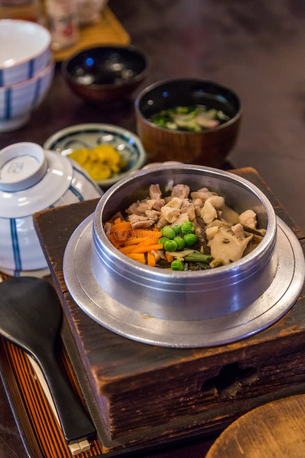 Traditional Japanese Dish - Takikomi Gohan. Stock Image - Image of ...