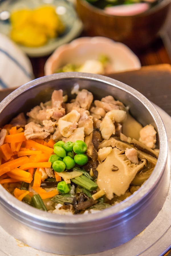 Traditional Japanese Dish - Takikomi Gohan. Stock Image - Image of ...