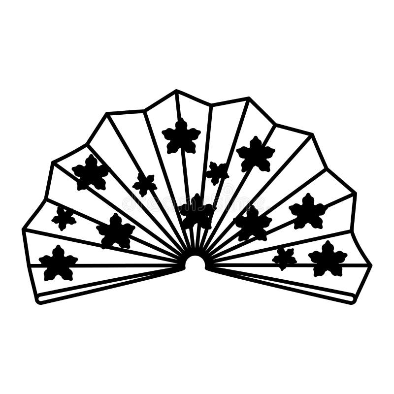 Traditional Japanese Fan Isolated Stock Illustration - Illustration of ...