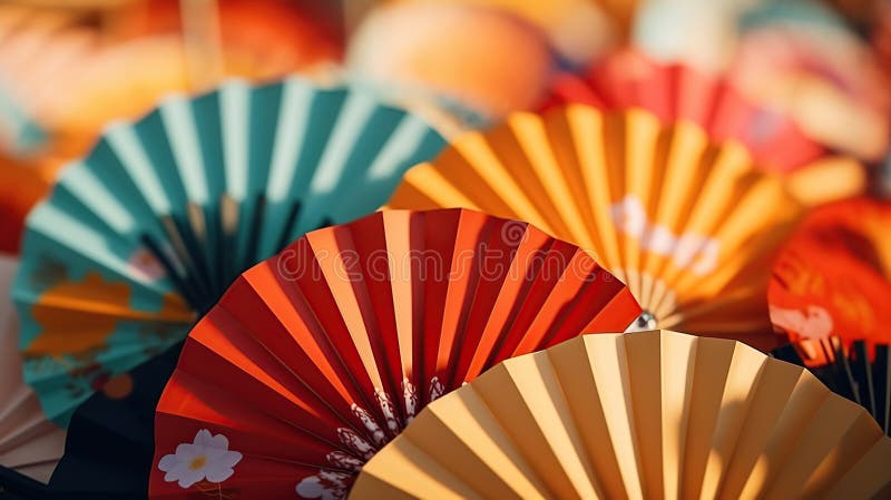 Traditional Japanese Fan Sensu Decorative Pattern Background Stock ...