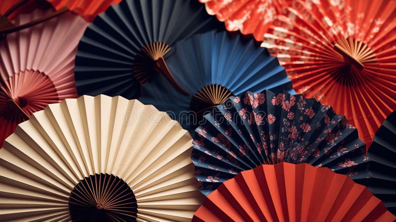 Traditional Japanese Fan Sensu Decorative Pattern Background Stock ...
