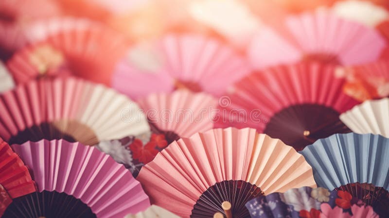 Traditional Japanese Fan Sensu Decorative Pattern Background Stock ...