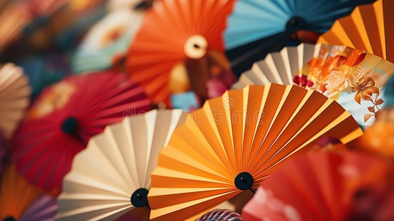 Traditional Japanese Fan Sensu Decorative Pattern Background Stock ...