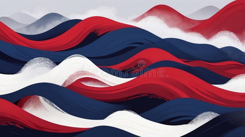 Traditional Japanese Landscape with Waves.. AI Generated Stock ...