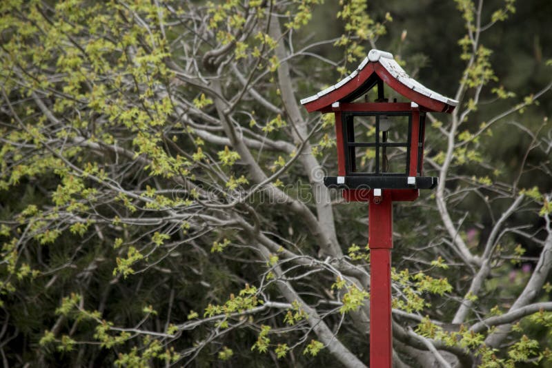 Traditional Japanese Lantern in the Park Stock Image - Image of spot ...