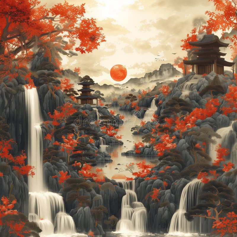 Traditional Japanese Motif Seamless High-Resolution Pattern with Subtle ...