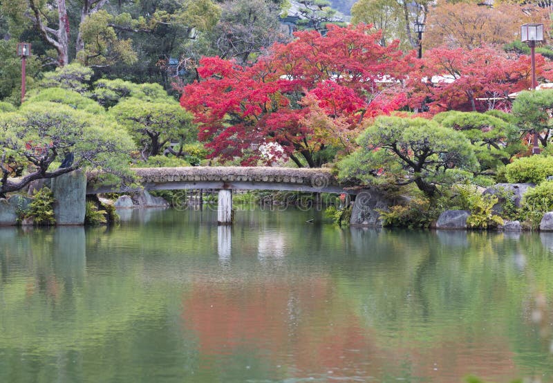 Traditional Japanese Park in Autumn Stock Photo - Image of color ...