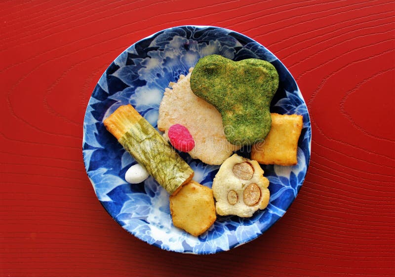 Traditional Japanese Rice Crackers Stock Photo - Image of celebrate ...