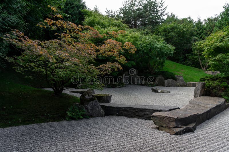 A Traditional Japanese Rock Garden Stock Image - Image of peaceful ...